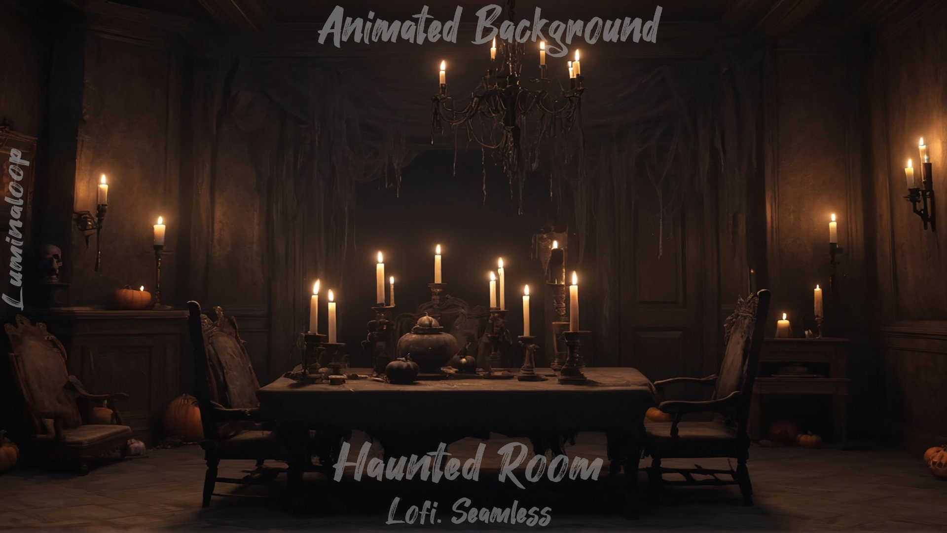 4 ANIMATED BACKGROUNDS |haunted Room | Candle Ambiance With Gaming Room ...