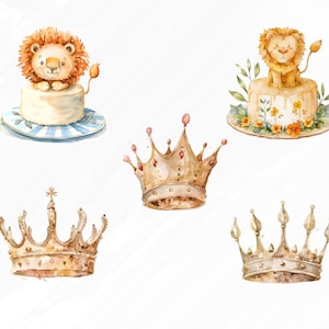 Watercolor Cute Baby Lion Clipart, Baby Lion PNG, Little Animal, Boy or ...
