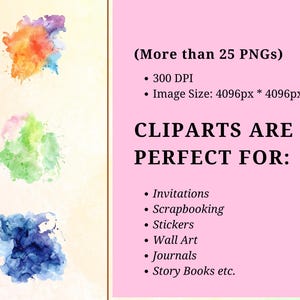 30 Watercolor Color Splash Clipart PNG, Paint Splatter Clipart, Alcohol ...