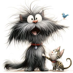 20 Quirky Friendship Clipart, Funny Dog Cat PNG, Quirky Animal ...