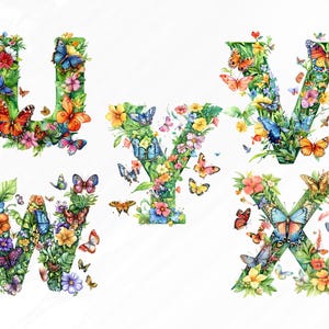 Watercolor Spring Floral Alphabet Clipart PNG, Flowers Clipart PNG ...