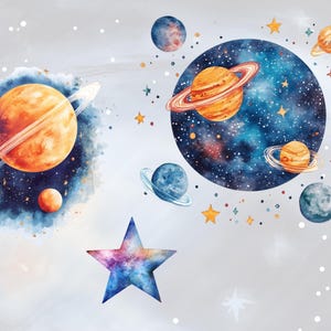 Watercolor Space Clipart Bundle, Cute Astronaut Clipart, Astronaut ...