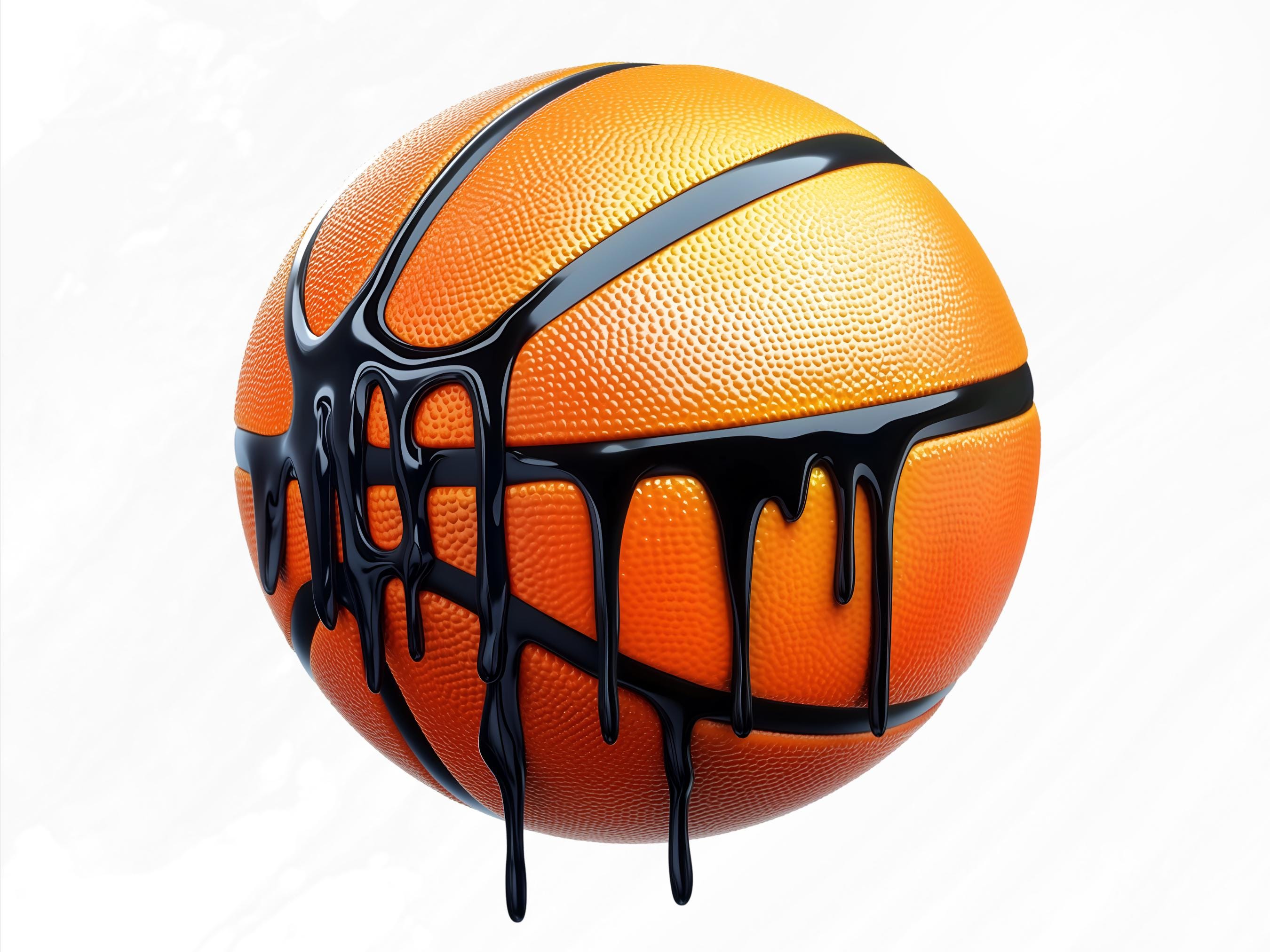 Dripping Basketball Sublimation Clipart, 22 PNG Melting Basketball ...