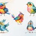 30 Cute Whimsical Bird Clipart, Funny Bird Clipart, Watercolor Clipart ...