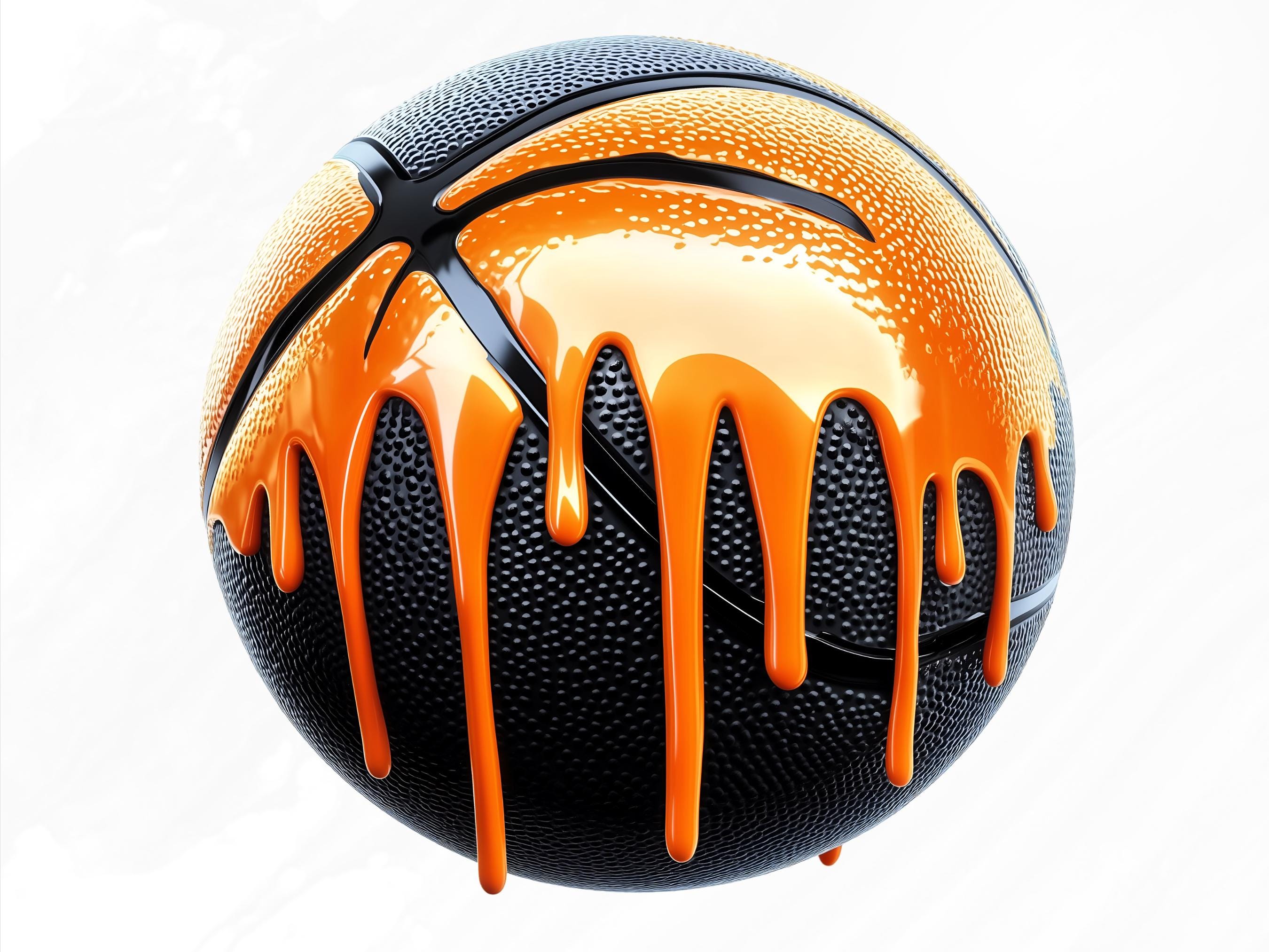 Dripping Basketball Sublimation Clipart, 22 PNG Melting Basketball ...