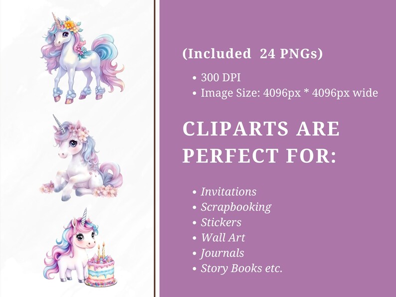 Watercolor Cute Unicorn Clipart | Magic Unicorn Clipart | Unicorn ...