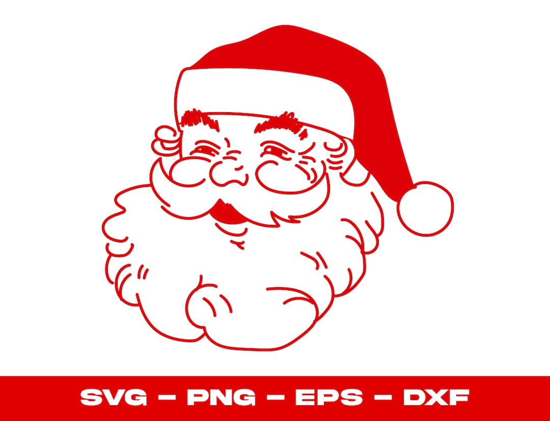 Santa Face Svg, Santa Claus Svg, Christmas Svg, Santa Head Svg, Funny ...