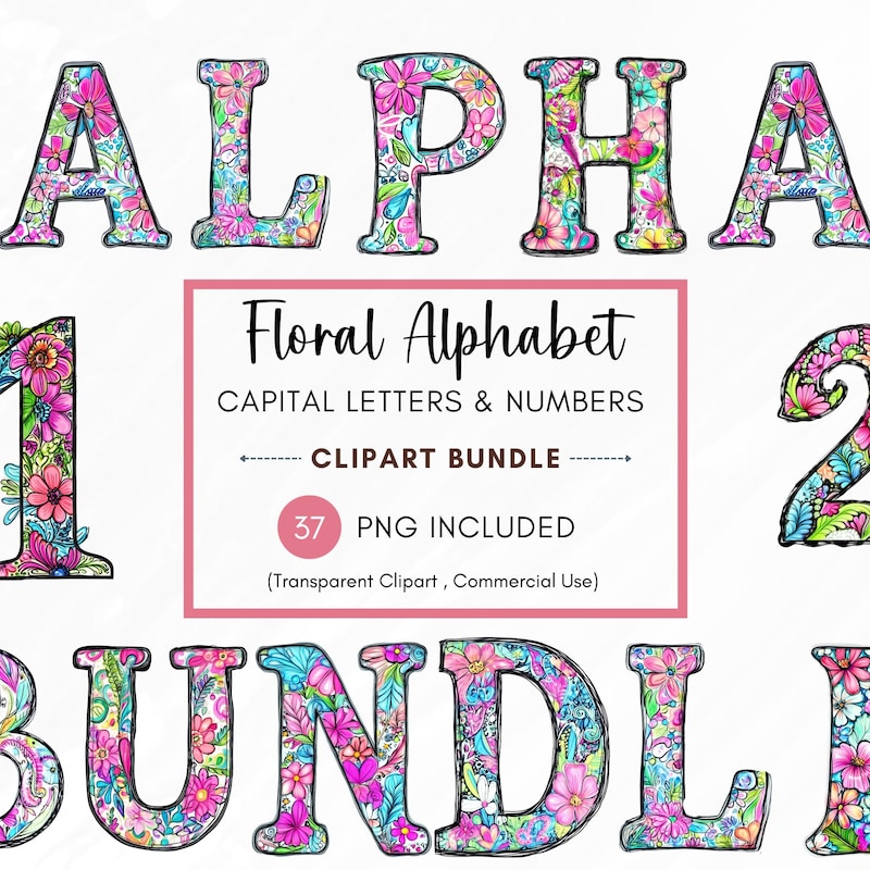Floral Alphabet Png - Etsy