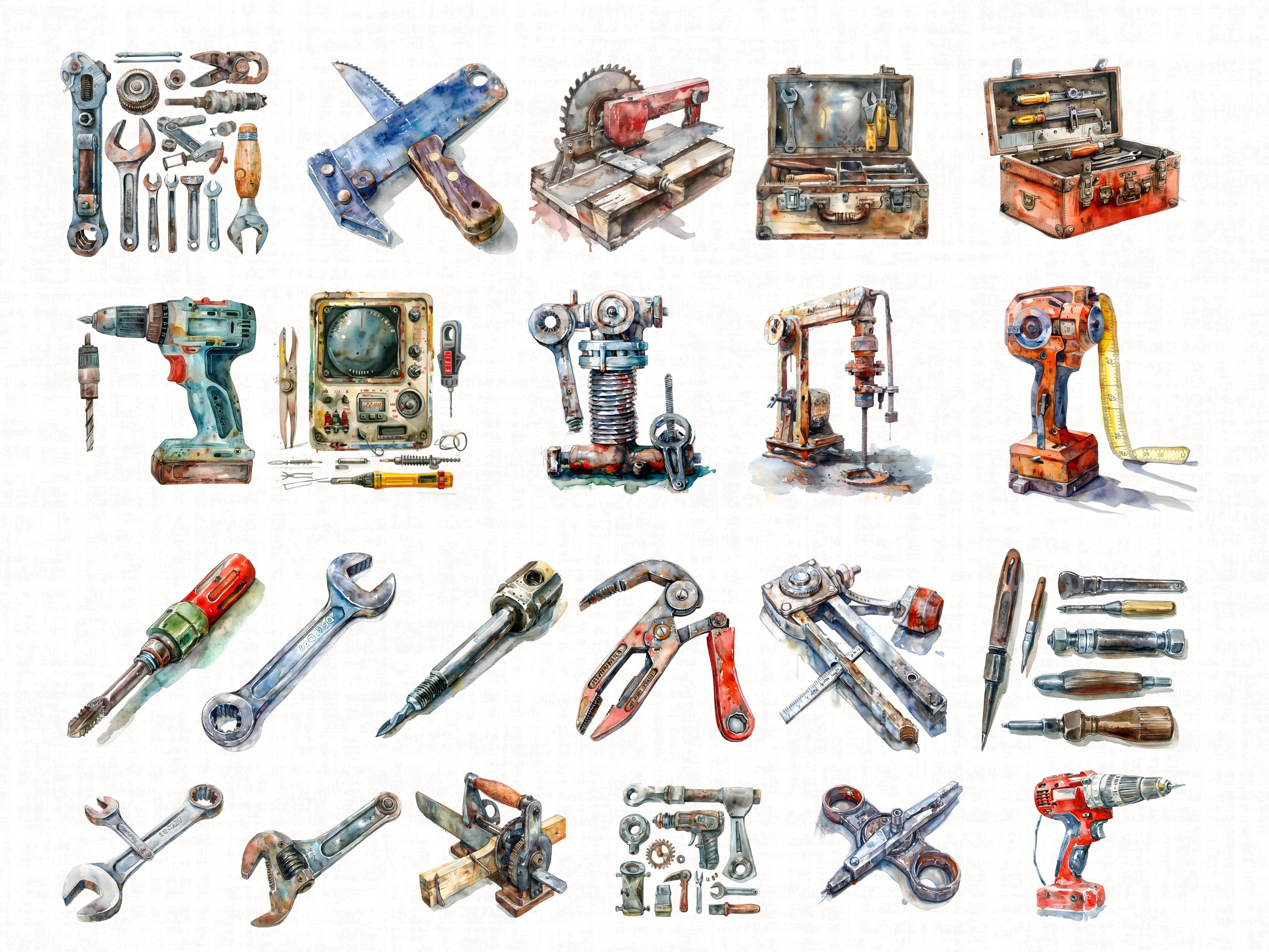 Tools Clipart Bundle, Mechanic Tool Clipart, Repair Tools PNG, Handyman ...