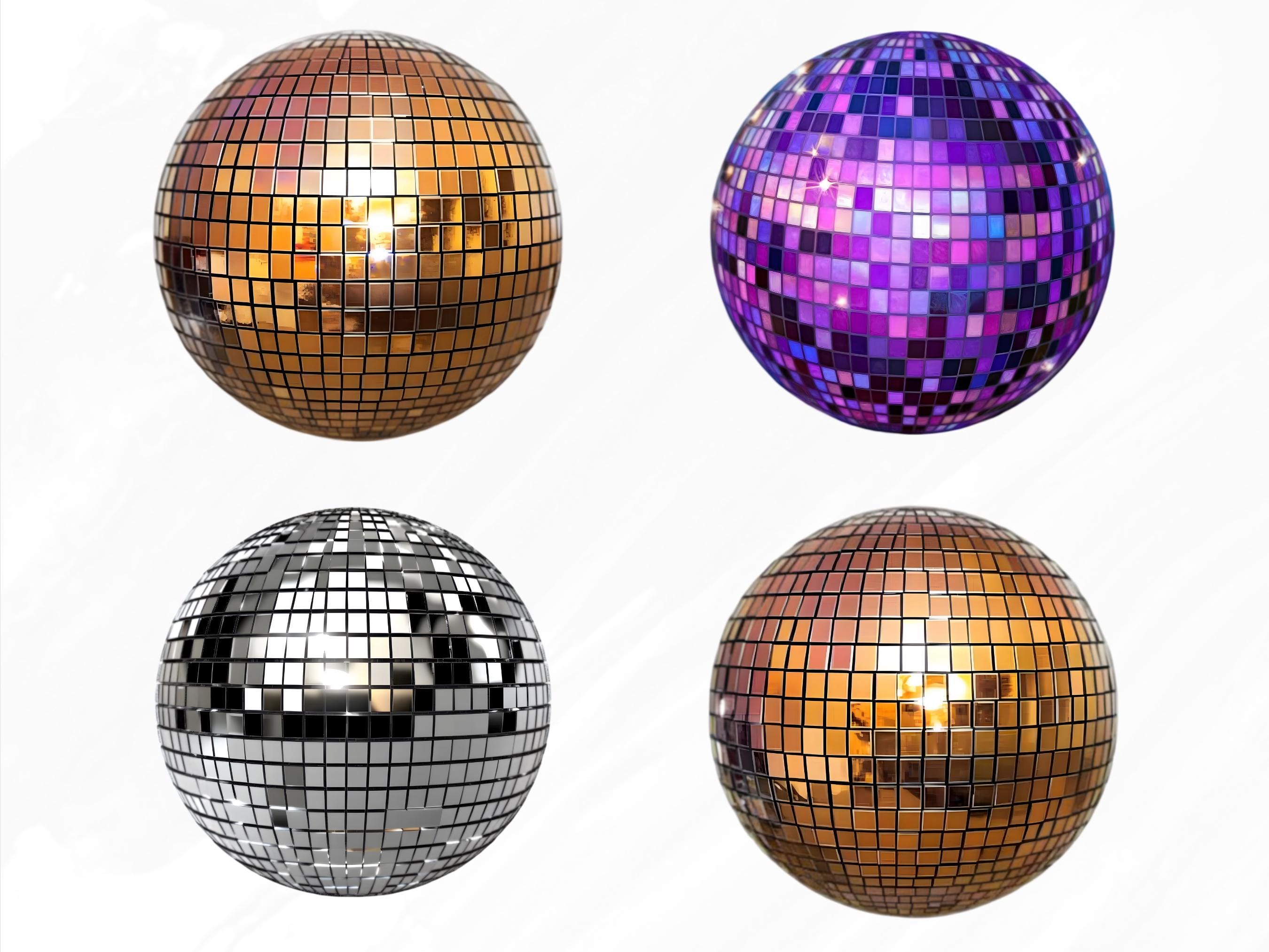 Disco Ball Clipart PNG, Dance Party Graphics, Mirror Balls, Silver ...
