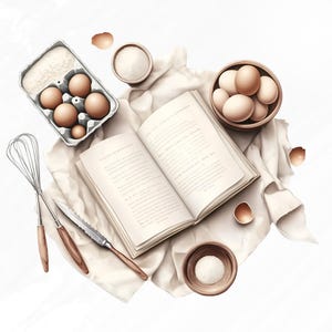 Neutral Baking Clipart Set, 36 Kitchen Bakery Pngs, Rustic Cottagecore ...