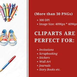 School Clipart Set, School Supplies Clipart Set, Art Supplies Clipart ...