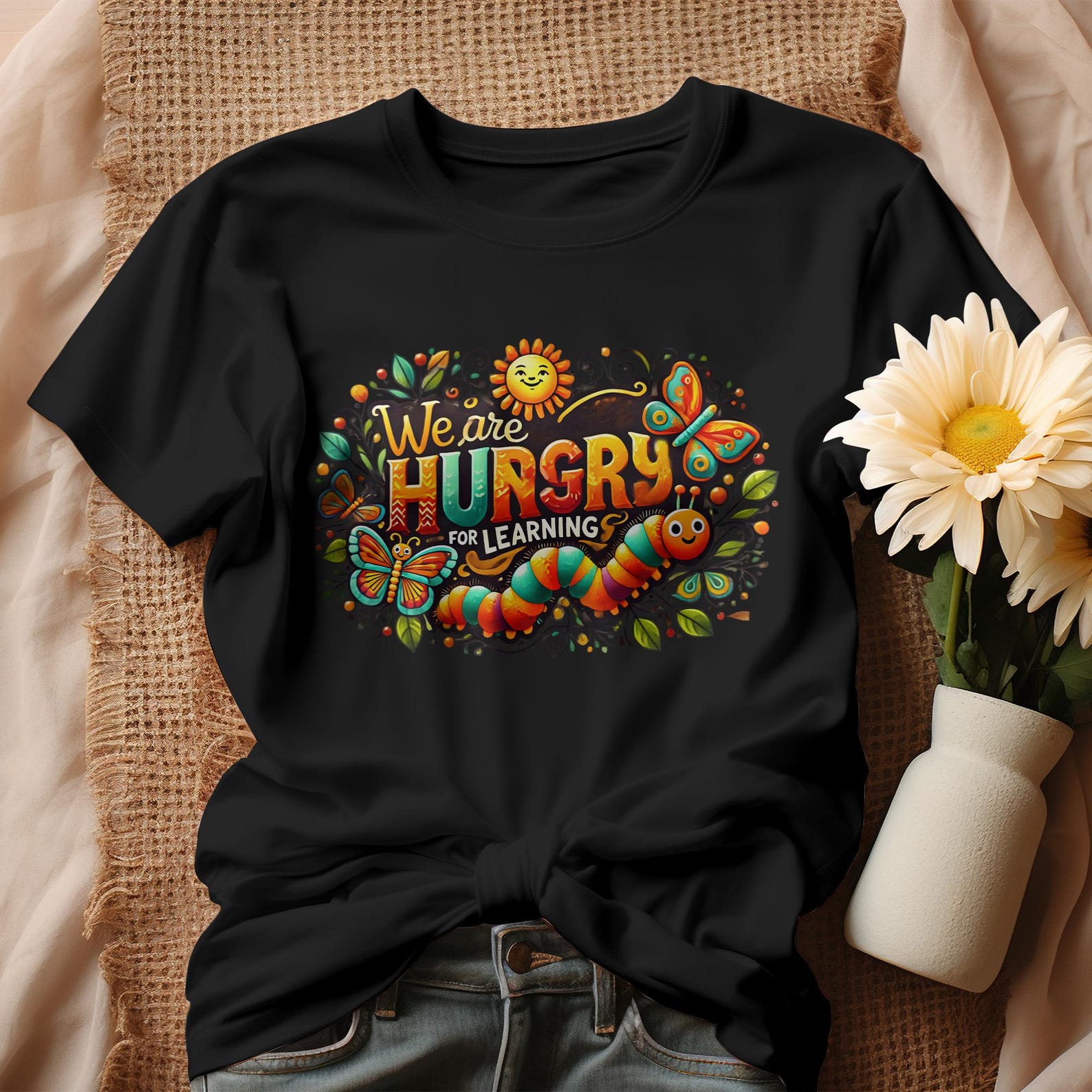 We Are Hungry for Learning PNG | Cute Caterpillar and Butterfly ...