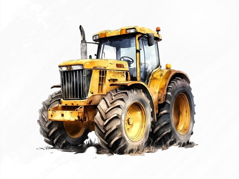 Construction Vehicles Clipart Bundle, Yellow Bulldozer, Dump Truck ...