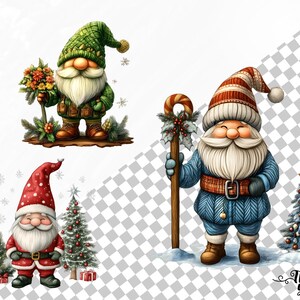 25 Watercolor Gnome Bundle Clipart PNG, Christmas Gnomes Clip Art ...