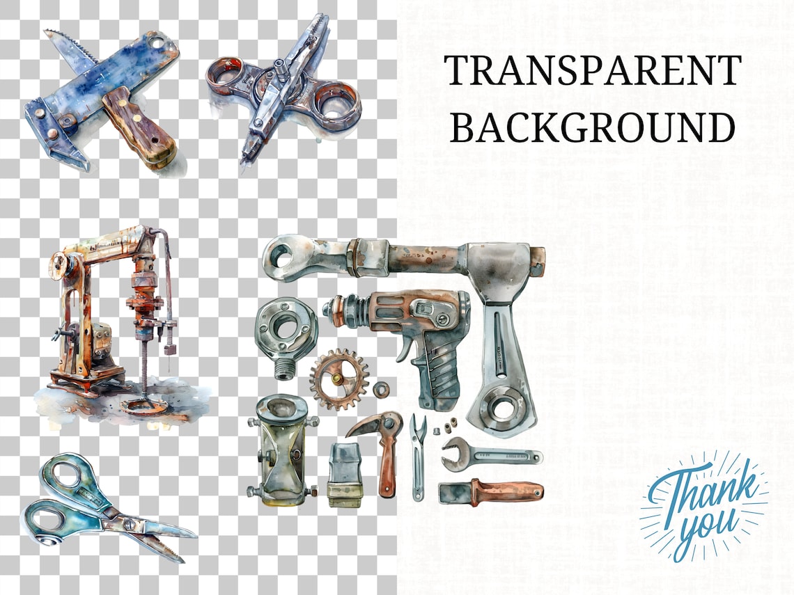 Tools Clipart Bundle, Mechanic Tool Clipart, Repair Tools PNG, Handyman ...