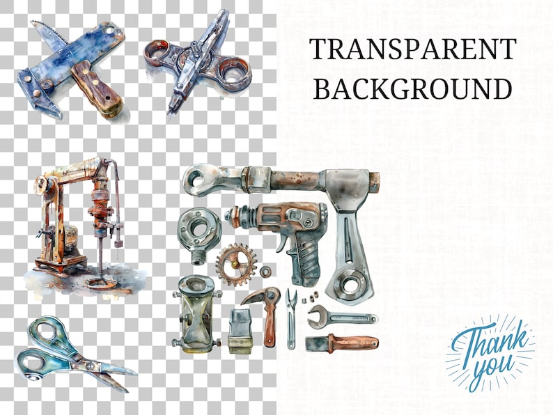 Tools Clipart Bundle, Mechanic Tool Clipart, Repair Tools PNG, Handyman ...