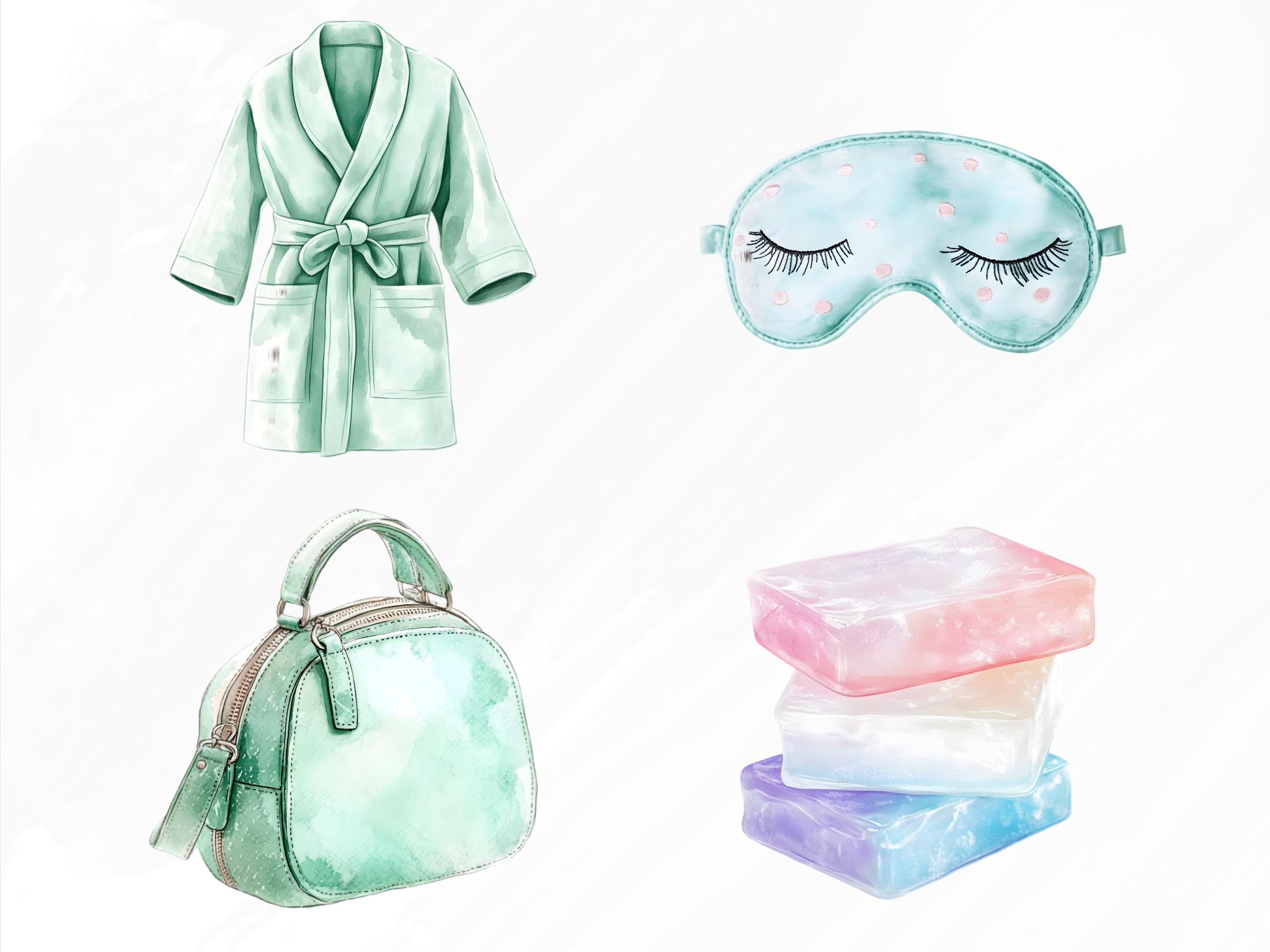 Spa Party Watercolor Clipart, Relaxing Spa Day Illustrations, Self-care ...