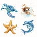 Under the Sea Clipart Bundle, Cute Sea Animals PNG, Ocean Sea Animals ...