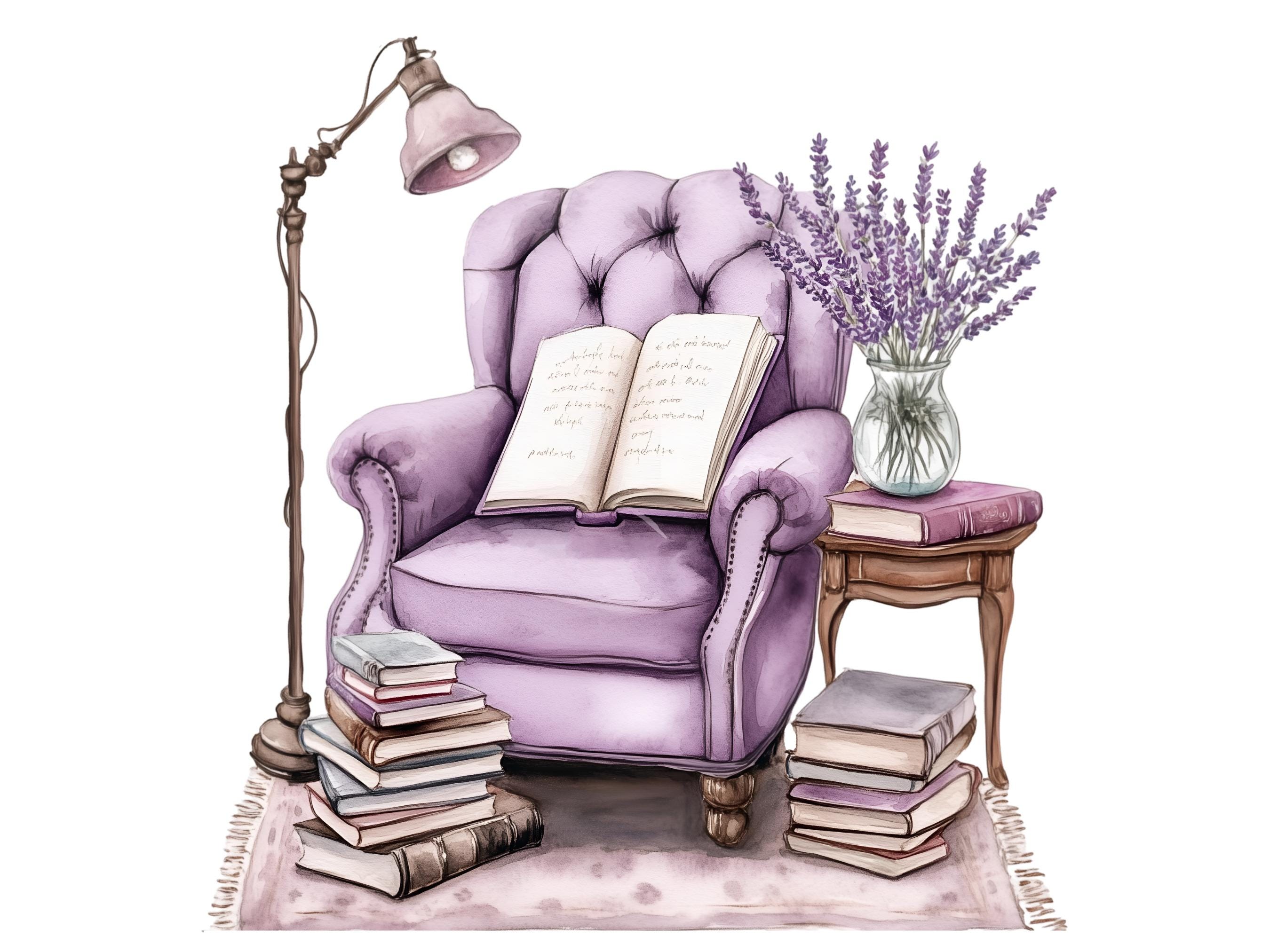 15 Lavender Books Clipart Bundle - High-resolution Digital Graphics for ...