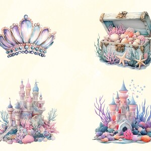 35 Whimsical Mermaid Clipart Bundle, Cute Mermaid Png,under the Sea ...