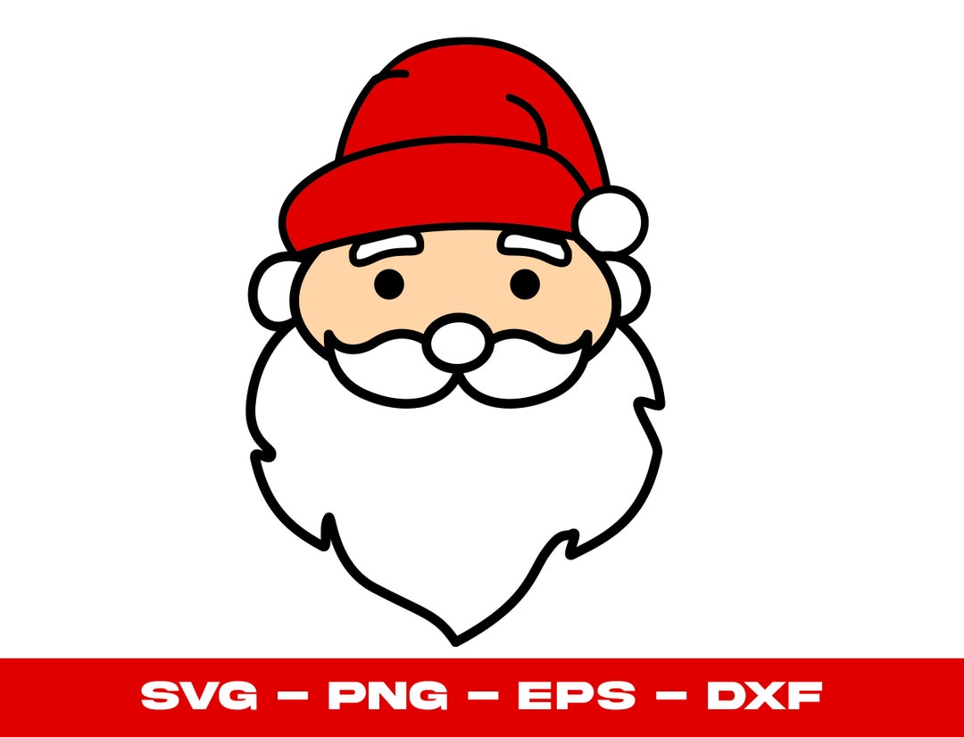 Santa Face Svg, Santa Claus Svg, Christmas Svg, Santa Head Svg, Funny ...
