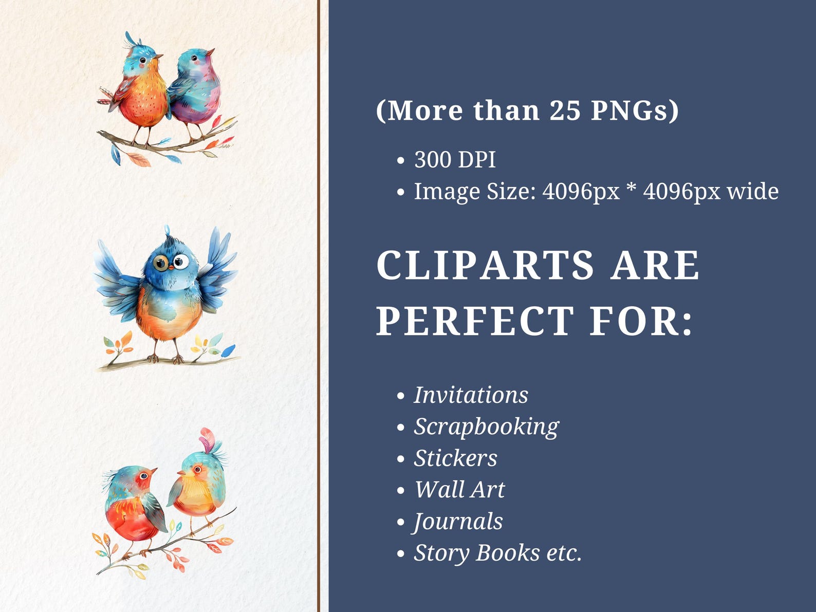 30 Cute Whimsical Bird Clipart, Funny Bird Clipart, Watercolor Clipart ...