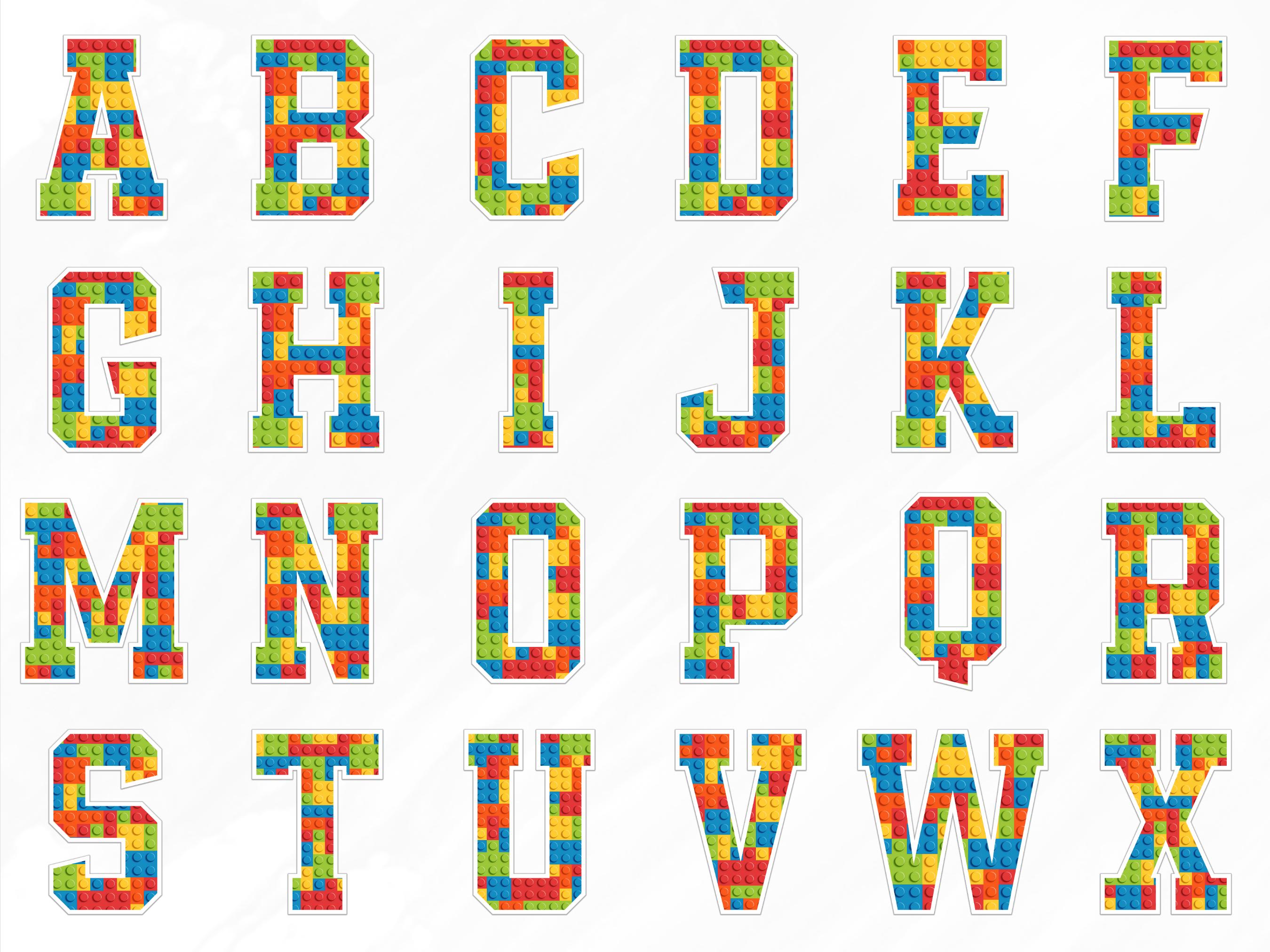 Blocks Alphabet PNG Clipart Bundle | Colorful Building Block Letters ...