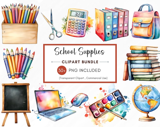 School Supplies Clipart, Art Class Clip Art, Clipart for Teachers ...