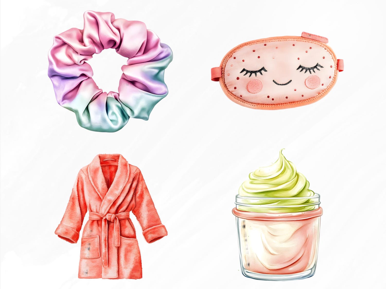 Spa Party Watercolor Clipart, Relaxing Spa Day Illustrations, Self-care ...