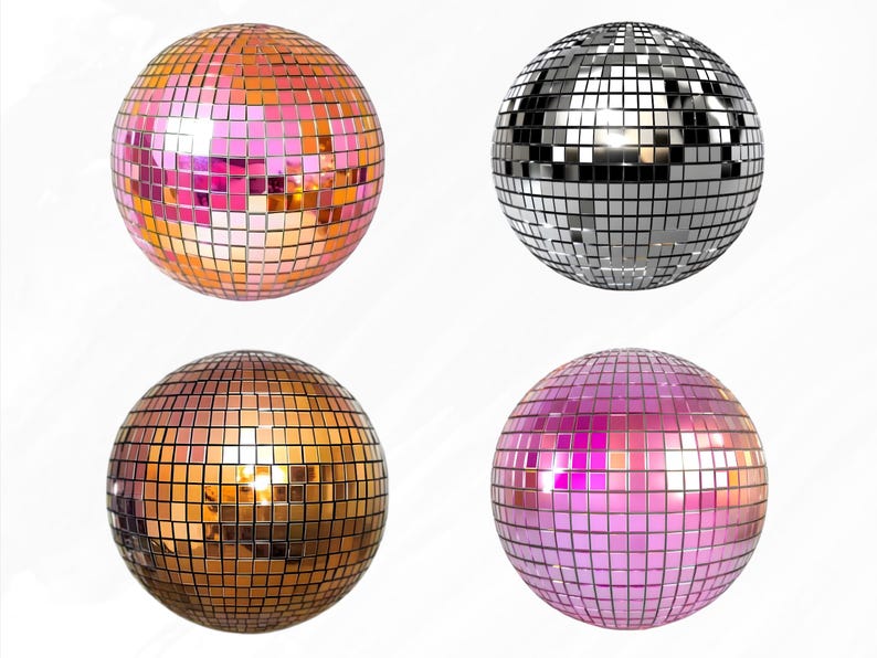 Disco Ball Clipart PNG, Dance Party Graphics, Mirror Balls, Silver ...