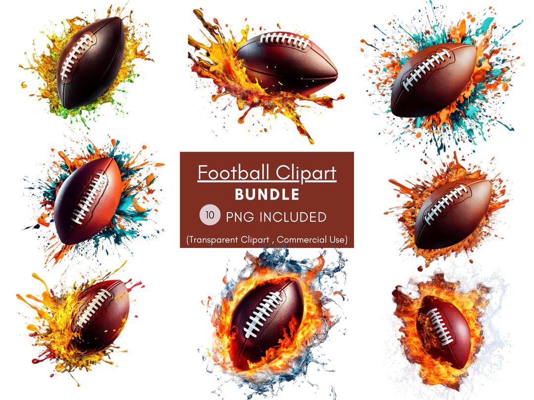 10 Football Clipart Bundle - High-resolution Sports Graphics for Crafts ...