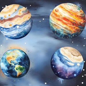 Watercolor Space Clipart Bundle, Cute Astronaut Clipart, Astronaut ...