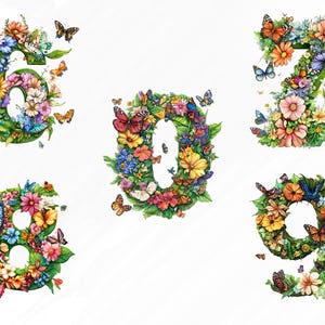 Watercolor Spring Floral Alphabet Clipart PNG, Flowers Clipart PNG ...