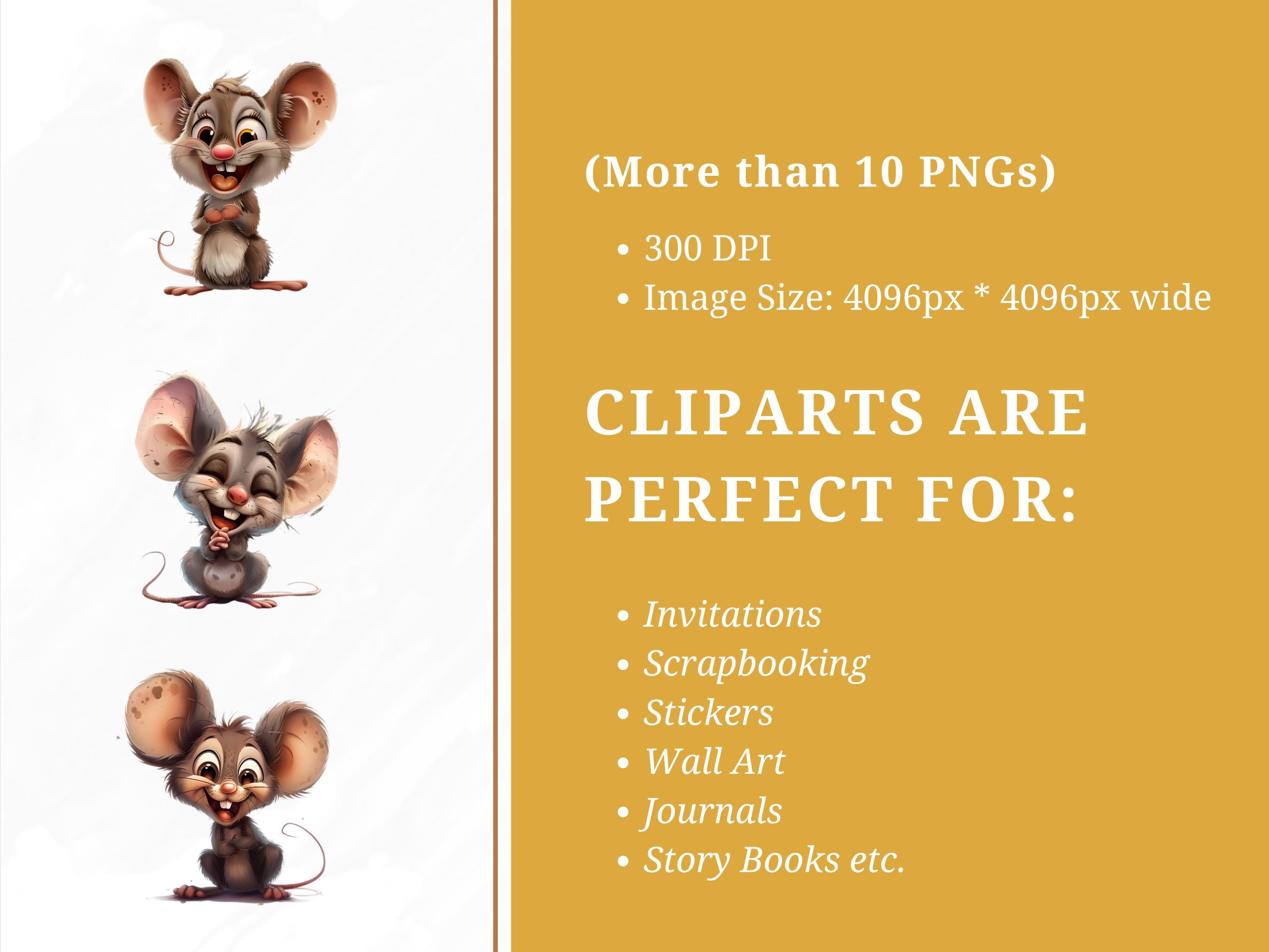 Cute Funny Mouse Clipart, Mouse Rat Clipart PNG, Funny Animal Clipart ...