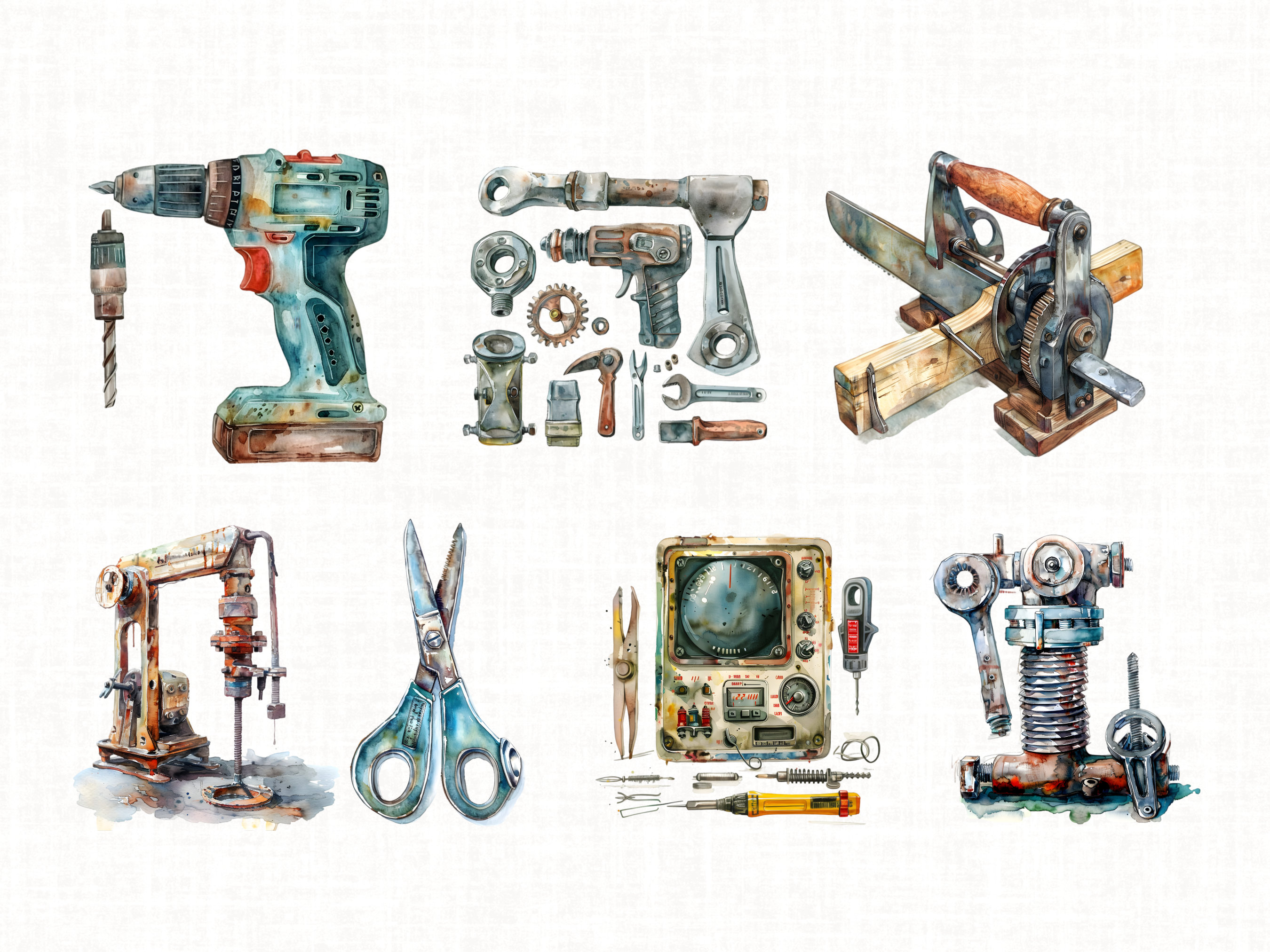 Tools Clipart Bundle, Mechanic Tool Clipart, Repair Tools PNG, Handyman ...