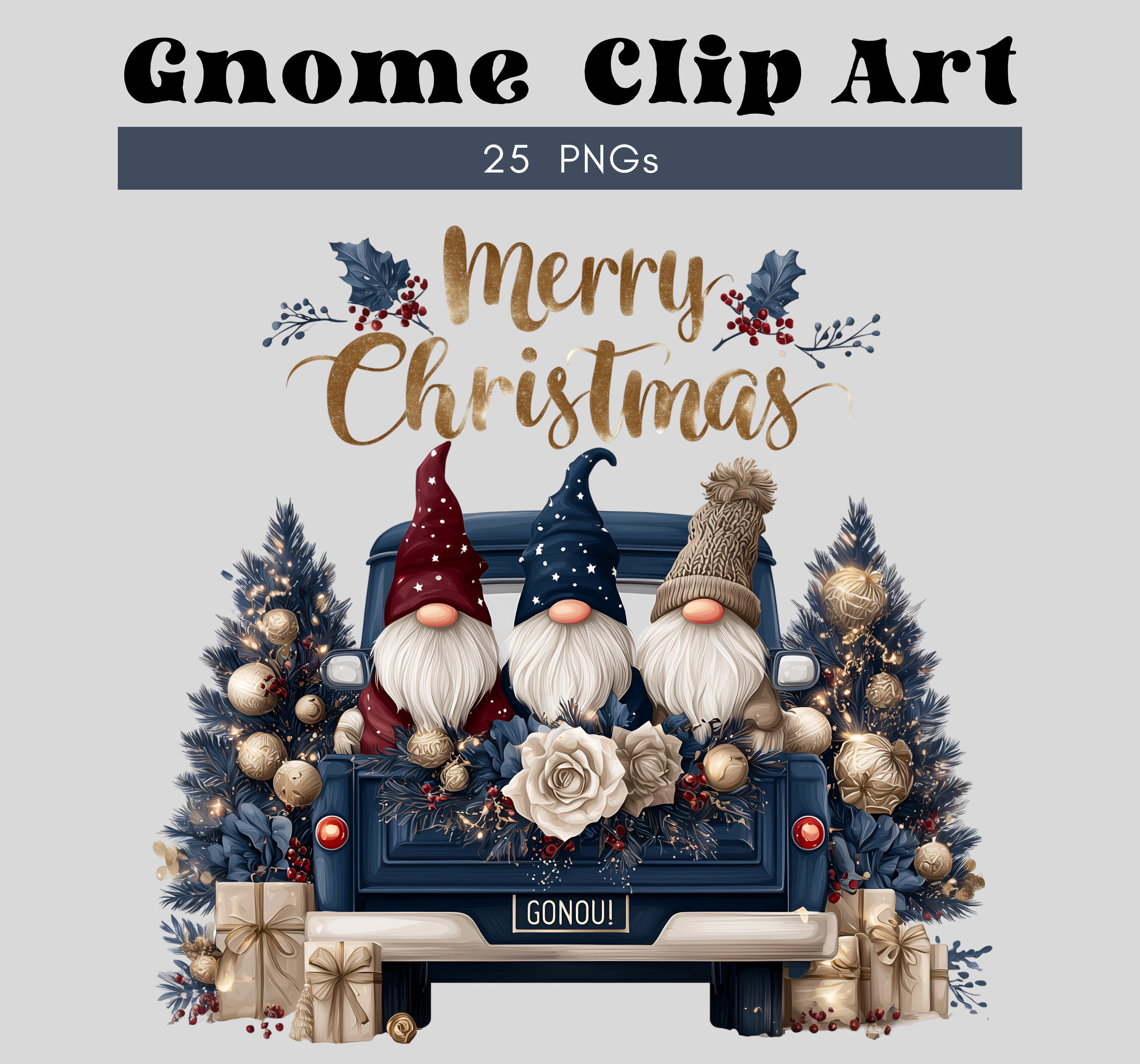 Christmas Gnome Clipart Bundle | Merry Christmas Truck PNG | Winter ...