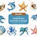 Under the Sea Clipart Bundle, Cute Sea Animals PNG, Ocean Sea Animals ...