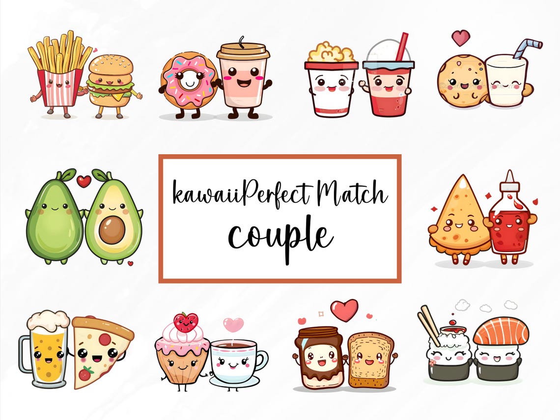Adorable Kawaii Sweets Clipart Bundle, Kawaii Clipart Set, Kawaii Food ...