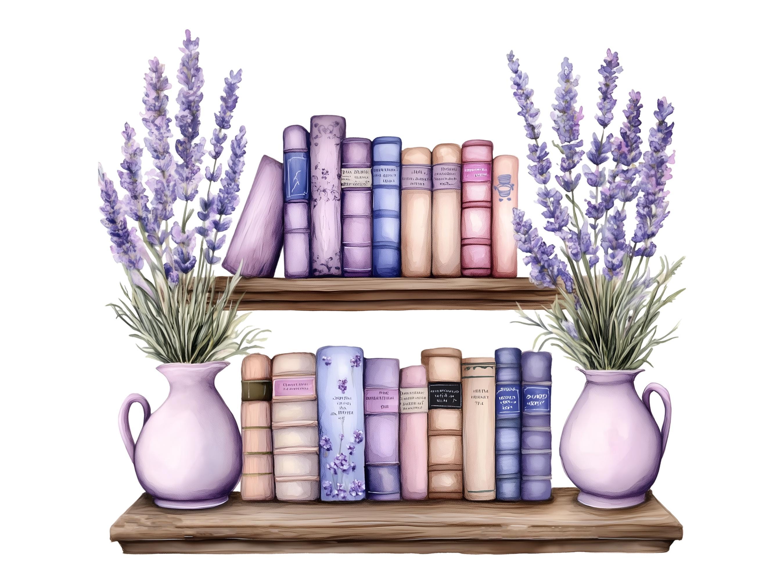 15 Lavender Books Clipart Bundle - High-resolution Digital Graphics for ...
