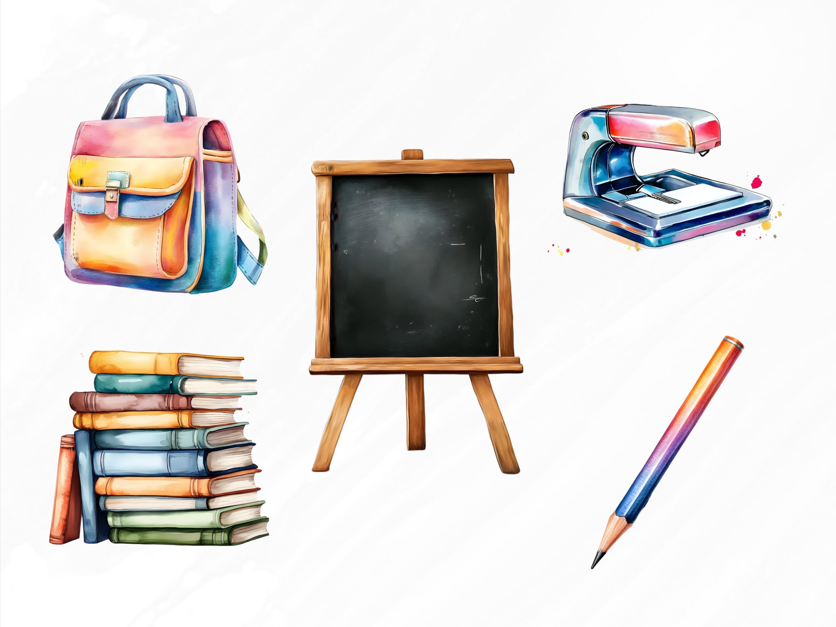 School Clipart Set, School Supplies Clipart Set, Art Supplies Clipart ...