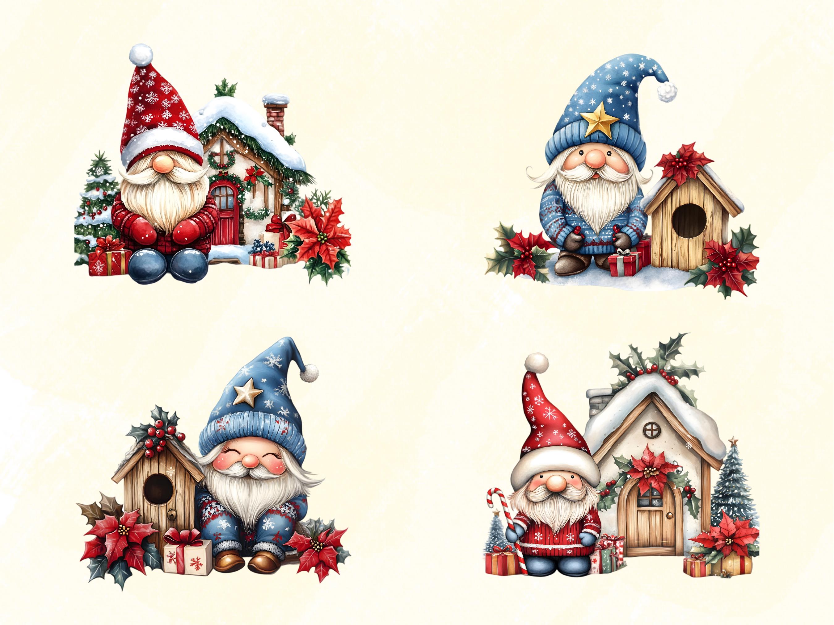 Christmas Gnome Clipart Bundle,30 PNG Gnome Clipart, Christmas Gnome ...