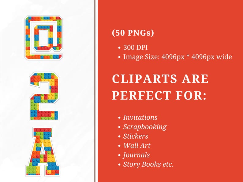 Blocks Alphabet PNG Clipart Bundle | Colorful Building Block Letters ...
