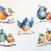 30 Cute Whimsical Bird Clipart, Funny Bird Clipart, Watercolor Clipart ...