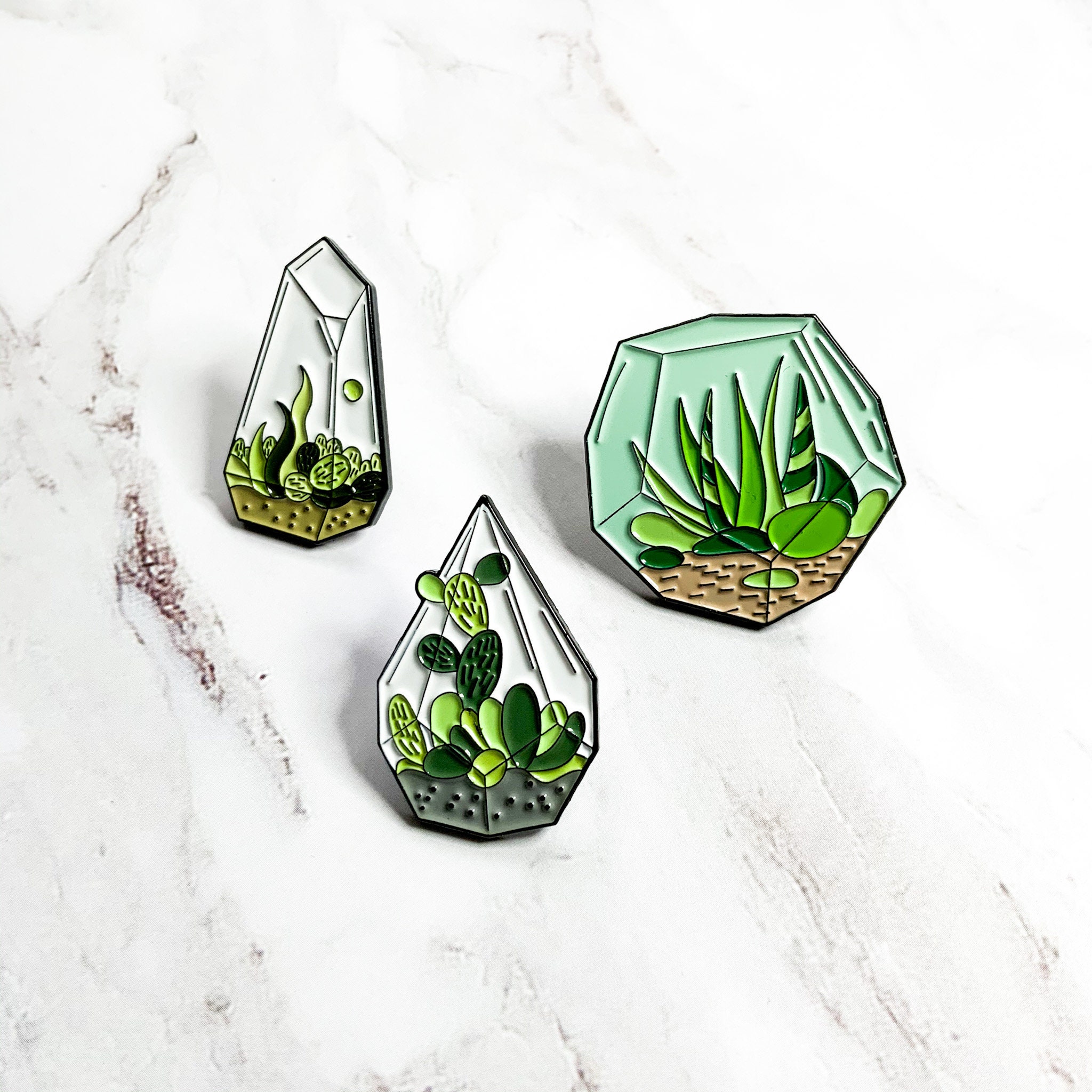 Terrarium Enamel Pins 3-Pack Christal Terrarium Soft - Etsy 日本