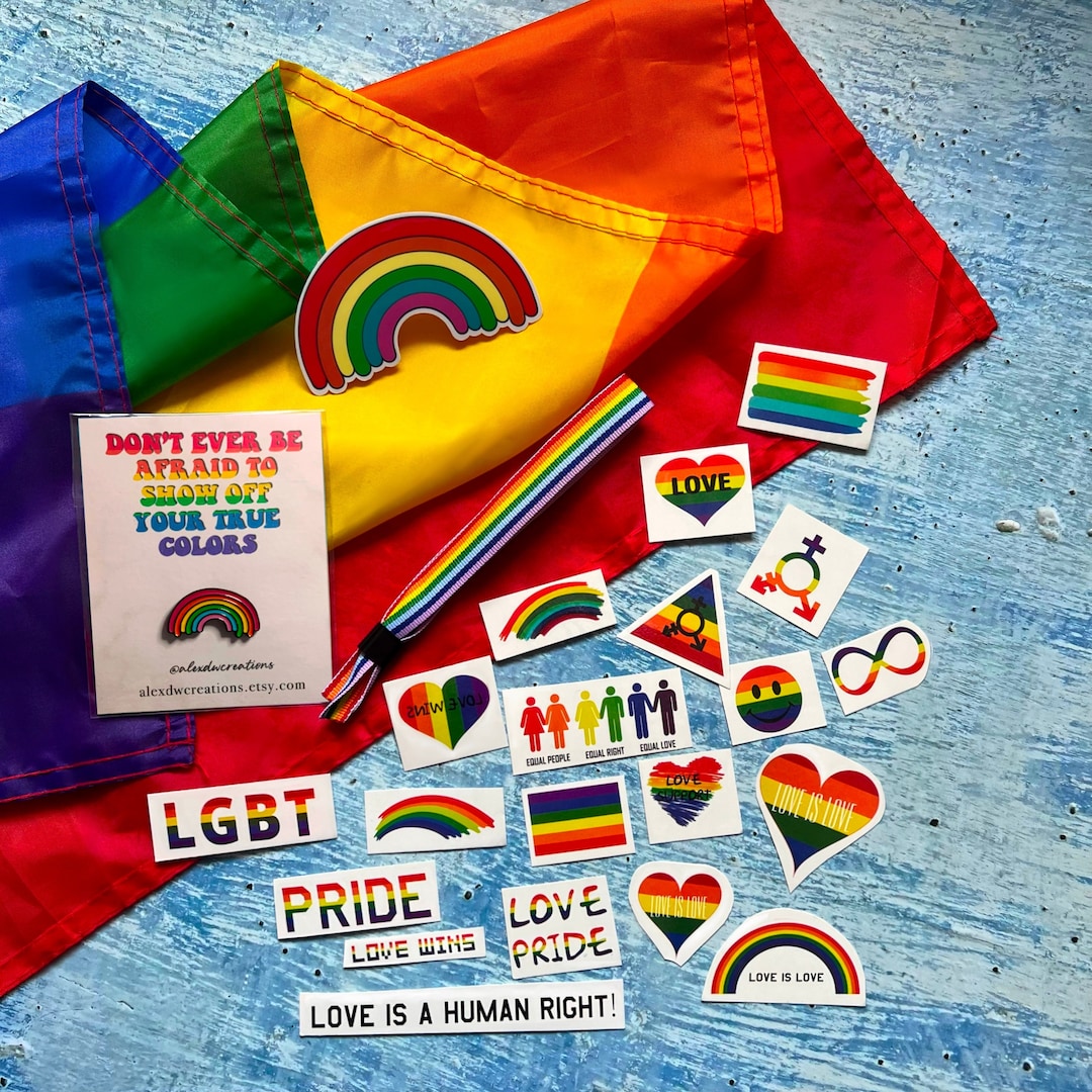 Ultimate PRIDE Set Pride Flag Pride Pin Pride Bracelet Pride Tattoos ...