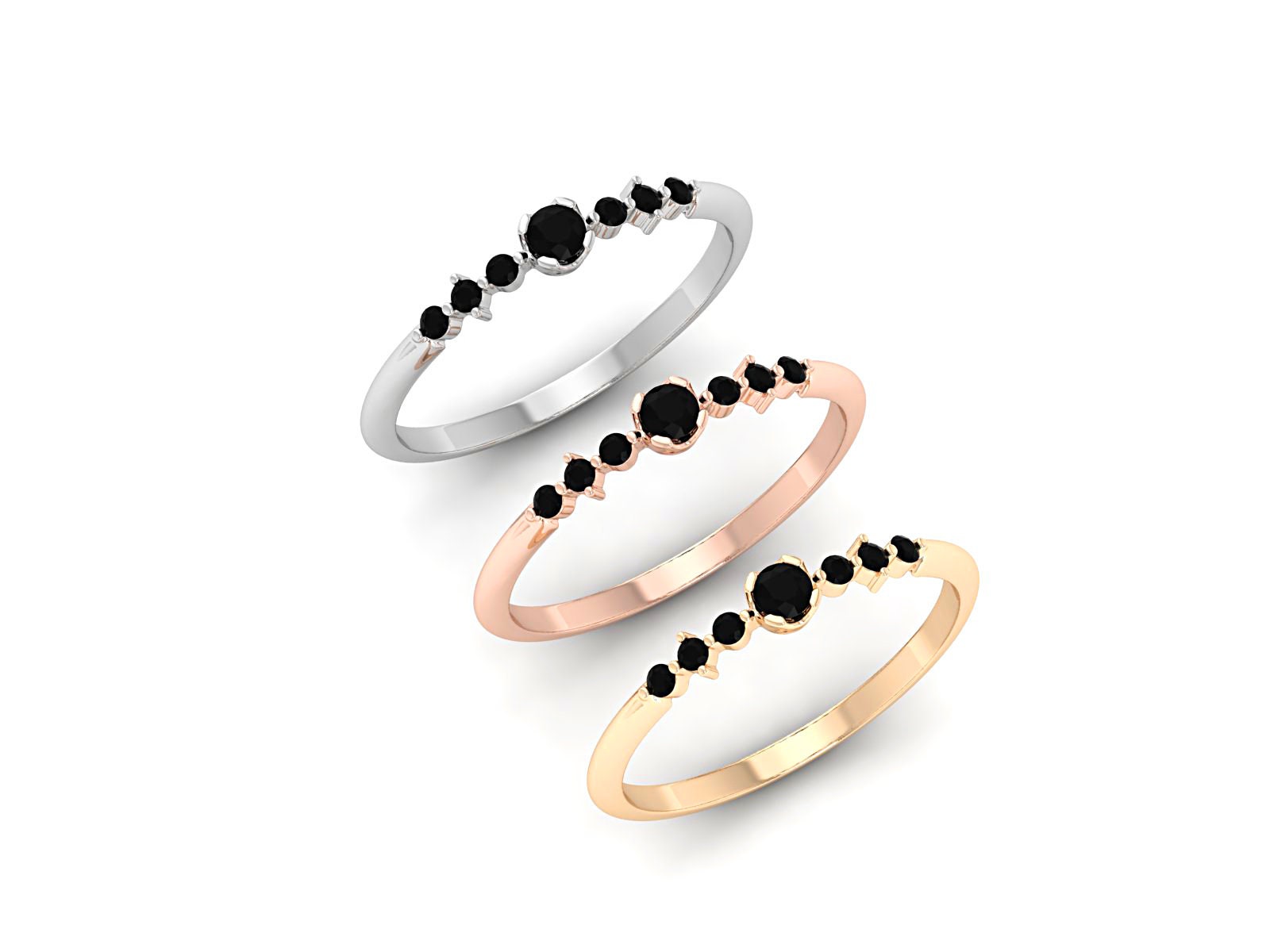 Thin 14K Gold Black Onyx Ring Dainty Black Stone Ring Black | Etsy