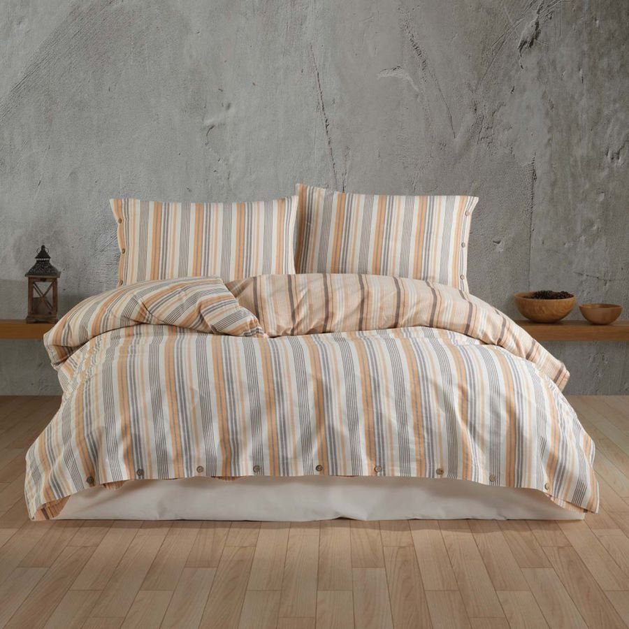 100% Cotton Duvet Cover Set, Double Bed Duvet Cover Set, Pink Salmon ...