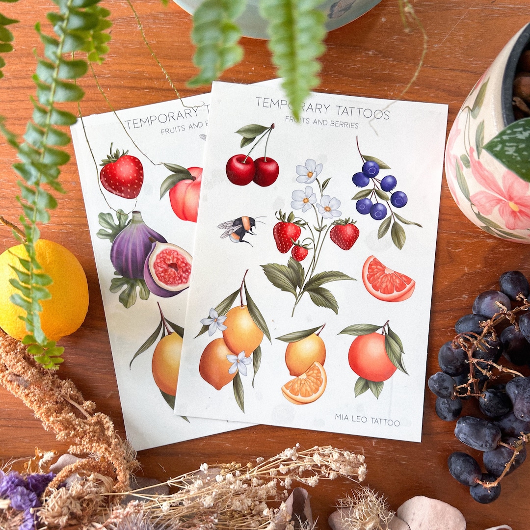 Fruits and Berries Temporary Tattoos - Etsy UK
