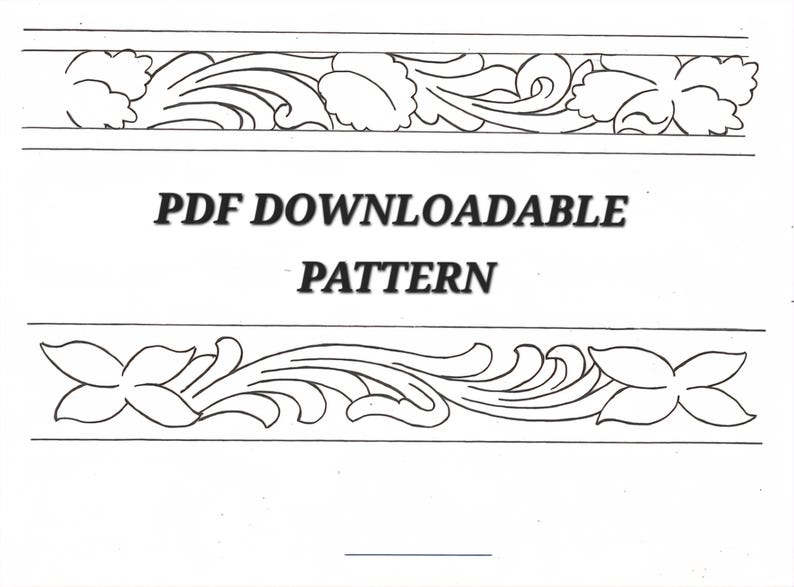 Western Floral Belt Tooling Pattern – Hand Drawn Leathercraft Design ...
